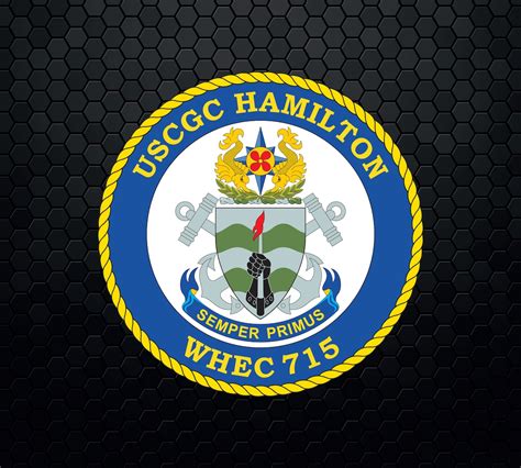 Uscgc Hamilton Whec 715 Coast Guard Cutter Logo Decal Emblem Crest