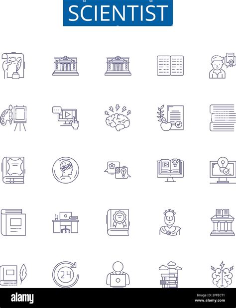 Scientist Line Icons Signs Set Design Collection Of Scientist
