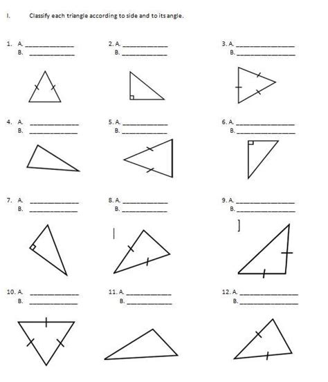 Classify Each Triangle By Its Angles And Sides Worksheet Free