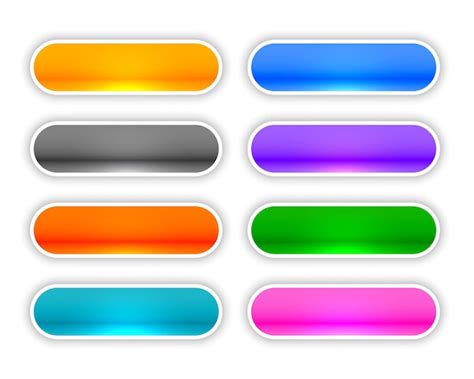 Free Vector Set Of Empty Web Push Button Element Icon Design