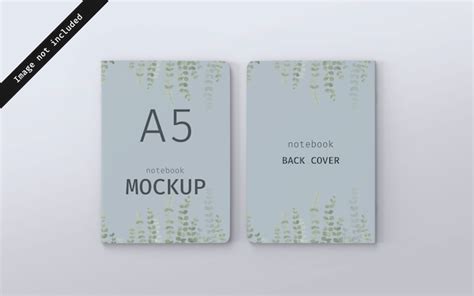 Premium PSD Notebook Mockup Front Cover And Back Cover