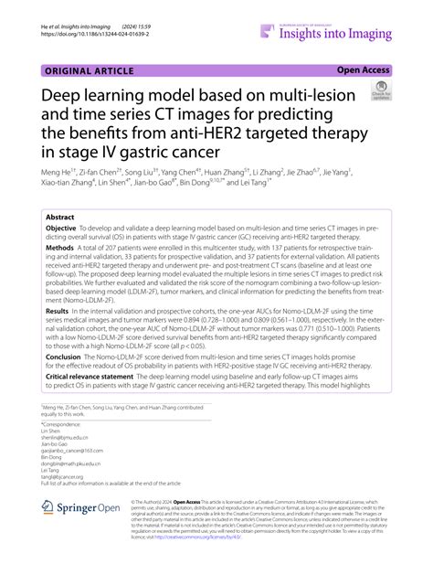 Pdf Deep Learning Model Based On Multi Lesion And Time Series Ct