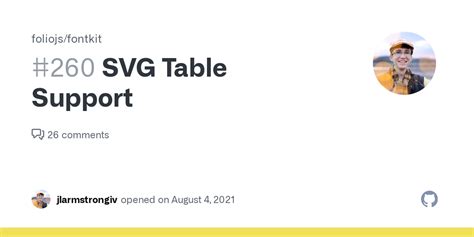 SVG Table Support Issue 260 Foliojs Fontkit GitHub