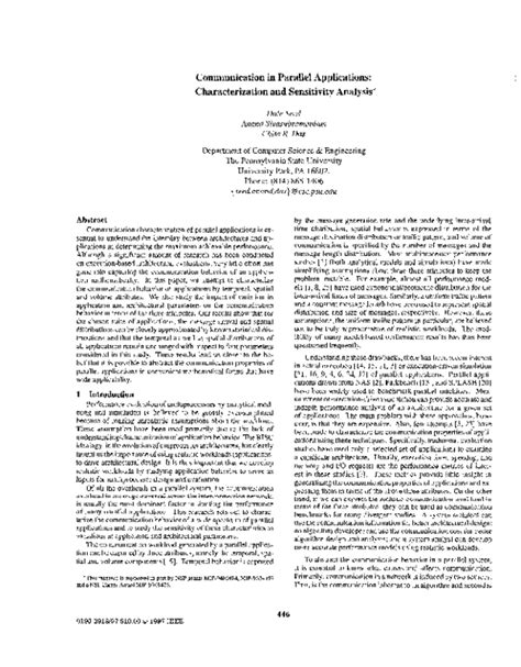 Pdf Communication In Parallel Applications Characterization And Sensitivity Analysis