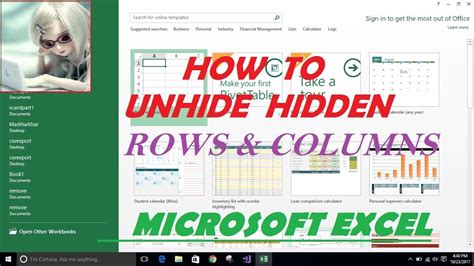 How To Unhide The Hidden Rows Or Columns In Excel Sheet Youtube