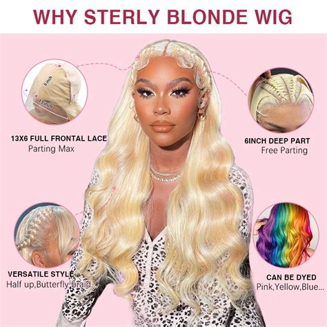 Sterly 613 Blonde 13x6 Full Frontal Lace Straight Hair Body Wave Hu