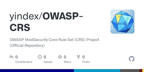 GitHub Yindex OWASP CRS OWASP ModSecurity Core Rule Set CRS Project Official Repository