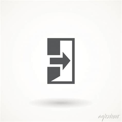 Emergency Exit Icon Vector Logout And Output Outlet Out Symbol • Wall Stickers Vector Leaves