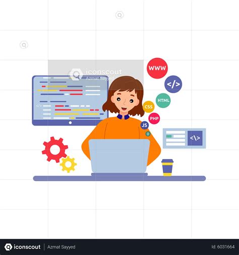 Female Web Developer Animation Free Download Design And Development Animations Iconscout