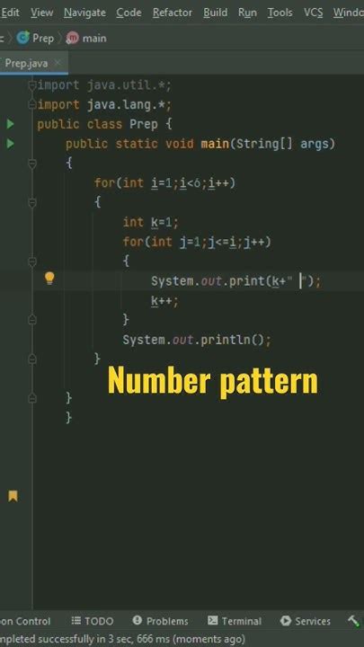Number Pattern Program In Java Youtube