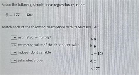 solved given the following simple linear regression