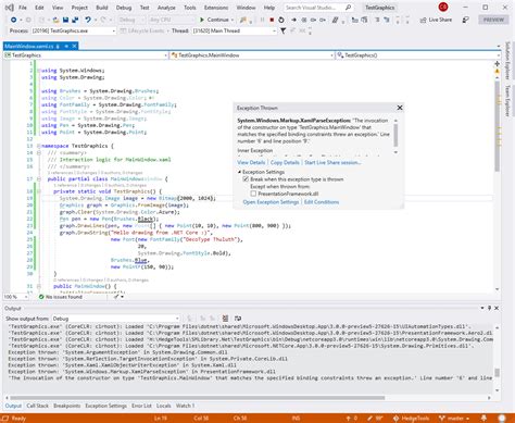 Drawing In A Wpf App Net Core Throws A Runtime Error Stack Overflow