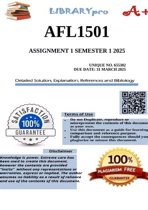 Afl1501 Assignment 1 100 Complete Answers Semester 1 2025 655302 Due 31 March 2025
