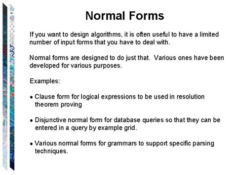 Contextfree Grammars Normal Forms Chapter 11 Normal Forms