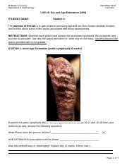 Sex And Age Estimation From Skeletal Remains Lab Practice And Course Hero