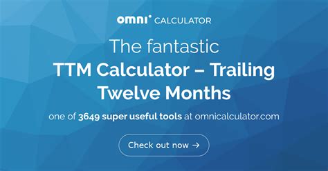 Ttm Calculator Trailing Twelve Months
