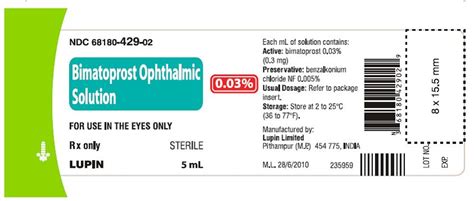 Bimatoprost Ophthalmic Solution Fda Prescribing Information Side