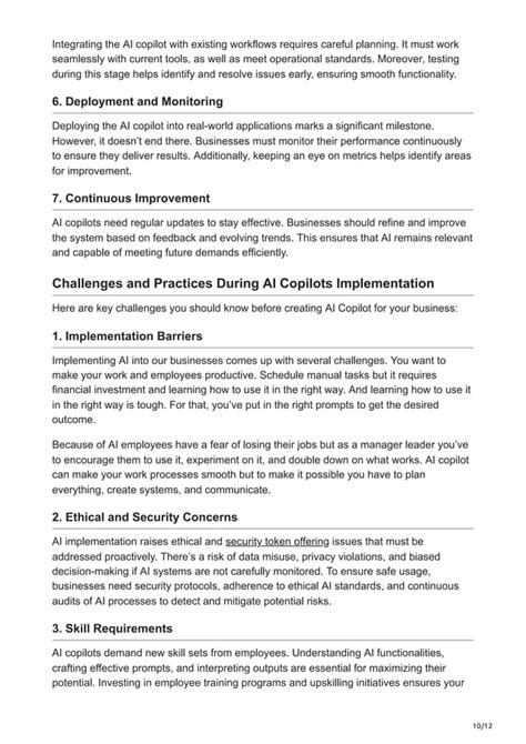 Ai Copilot Use Cases For Businesses Overview Pdf