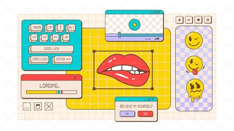16 Elements Of Retro Ui Graphics Motion Array