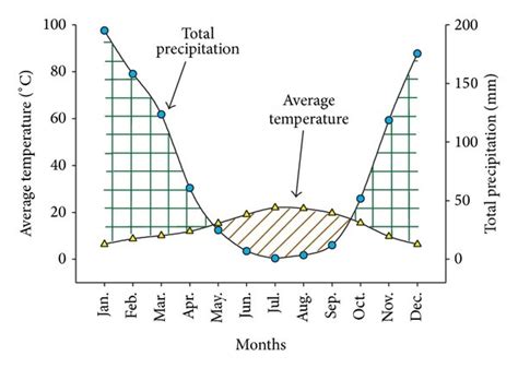 Climate Graph Illustrating The Relationship Between Temperature And
