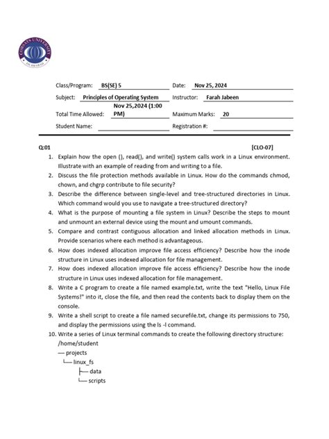 Lab Task 1 Pdf Computer File File System
