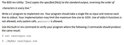 SOLVED The BSD Rev Utility Rev Copies The Specified File S To The