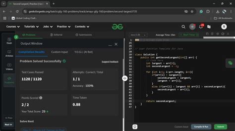 Sanjukta Giri On Linkedin Day1 Codingjourney Geeksforgeeks Problemsolving Growthmindset