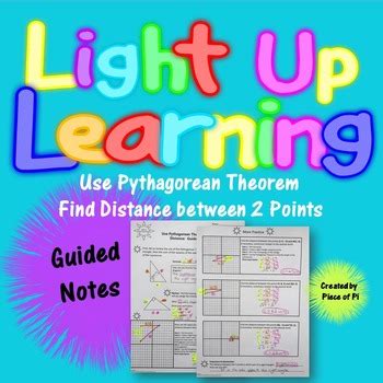 Pythagorean Theorem Distance Between Points Coordinate Plane Guided
