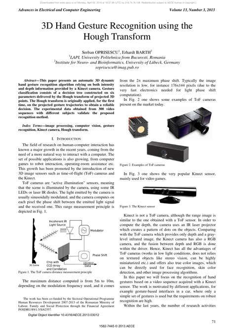 Pdf 3d Hand Gesture Recognition Using The Hough Transform