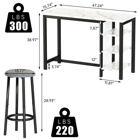 Mercer41 3 Piece Counter Height Bar Table Set With 2 Upholstered Stools And Reviews Wayfair