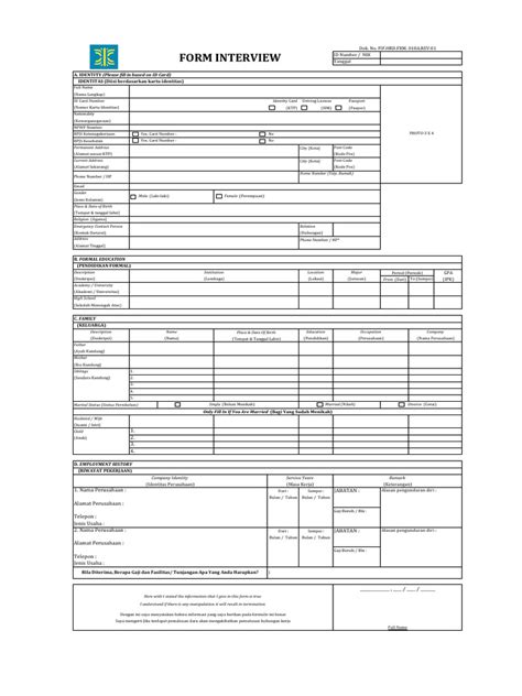 Form Interview Pdf