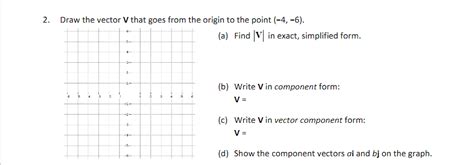 Solved 2 Draw The Vector V That Goes From The Origin To The Chegg Com