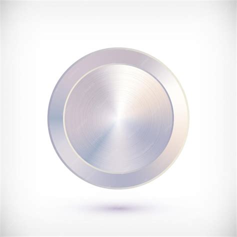 Premium Vector Metal Chrome Circle Metallic Textured Steel Button