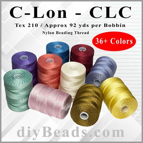 C Lon Nylon Beading Thread Clc Industry Size Tex 210 Approx 92 Yards Per Bobbin 36 Colors