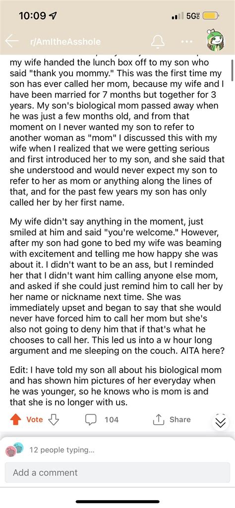 Aita For Not Wanting My Son To Call My Wife Mom Rtwohottakes