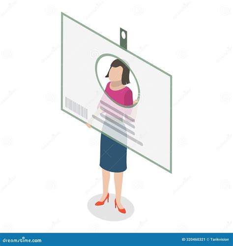 3d Isometric Flat Illustration Of Identification Badge Item 1 Stock Vector Illustration Of