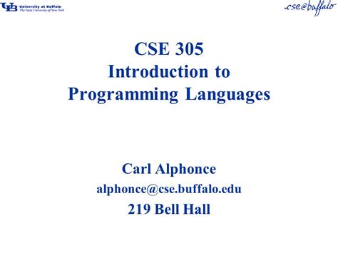 cse 305 introduction to programming languages ppt download