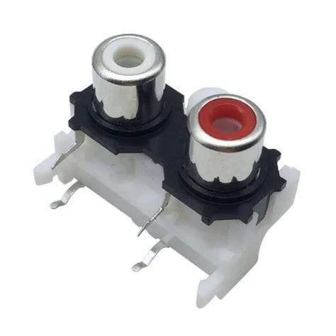 Rca Jack Audio Female Connector 2 Port For Pcb Horizontal Makers Electronics