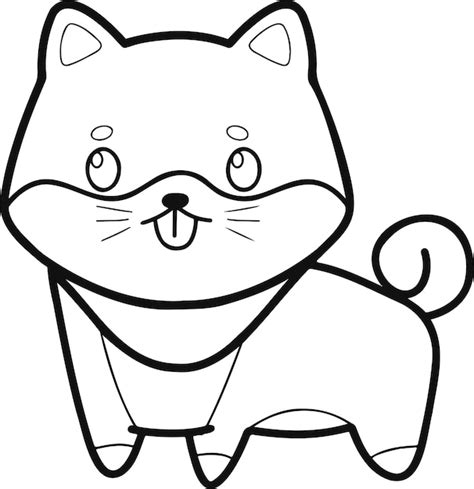 귀여운 강아지 색칠하기 책 프리미엄 벡터