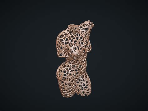 Female Torso Lattice Voronoi 3d Model 3d Printable Cgtrader