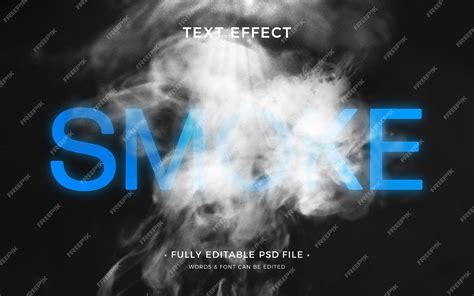 Текстовый эффект дыма Премиум Psd Файл
