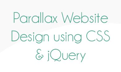 Parallax Website Design Using CSS JQuery Kim Joy Fox