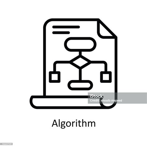 Algorithm Vector Outline Icon Design Illustration Network And
