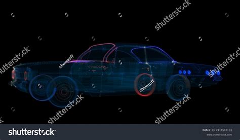 입자의 지능형 자동차 홀로그램 3d 그림 스톡 일러스트 2114518193 Shutterstock