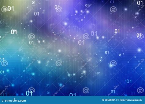 And Zero Text In Binary Code Format In Technology Background Internet
