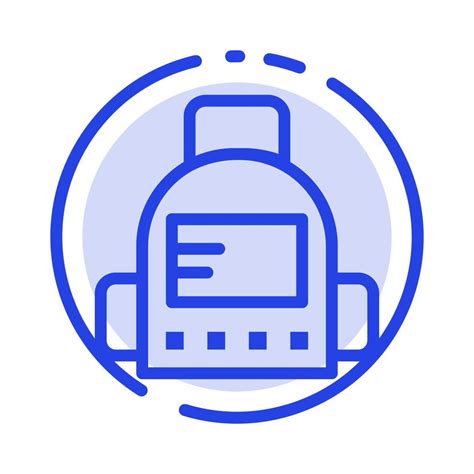 Bag School Education Blue Dotted Line Line Icon 19114960 Vector Art At Vecteezy