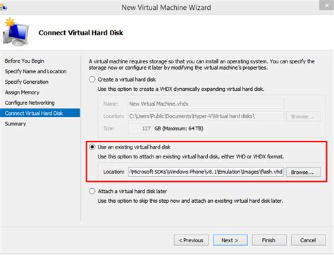 C Windows Phone Is Unable To Set The Vhd On The Virtual Machine