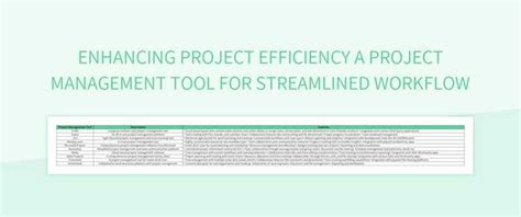 enhancing project efficiency a management tool for streamlined workflow