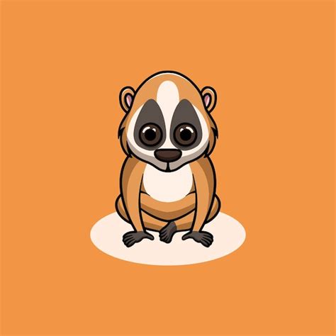 Premium Vector Cute Slow Loris Do Nothing Cartoon Illustration