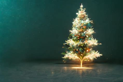 premium photo christmas tree on gray backgound neural network